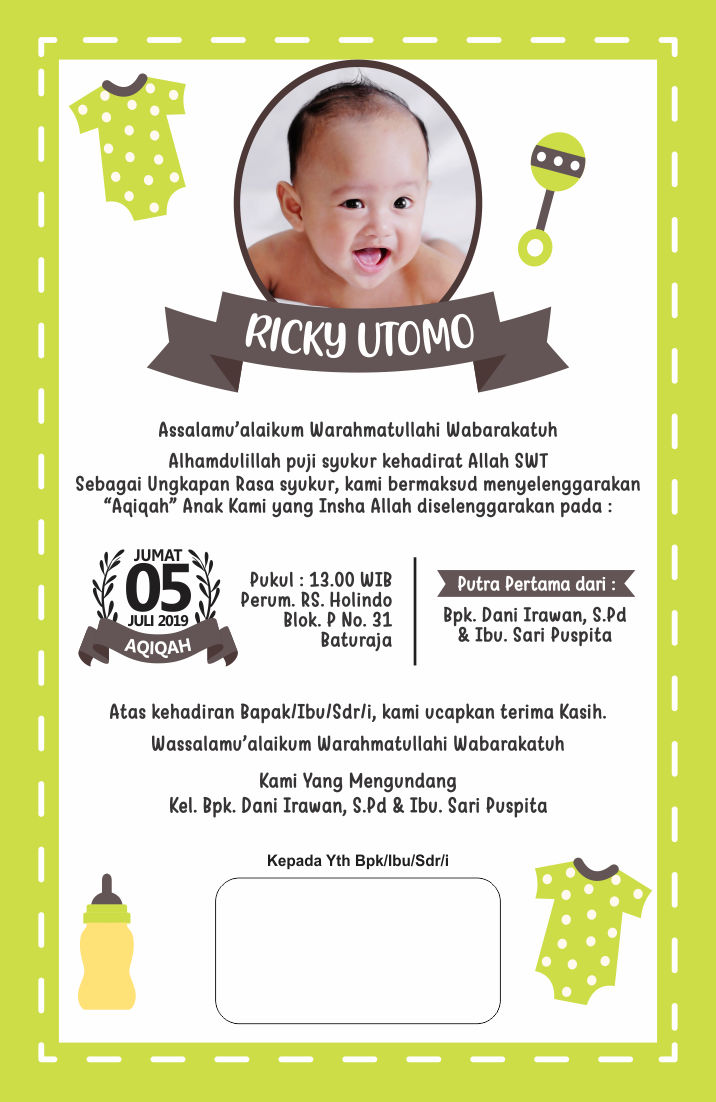 Free 50 Desain Undangan Aqiqah dan Tasyakur Anak CorelDraw CDR ...