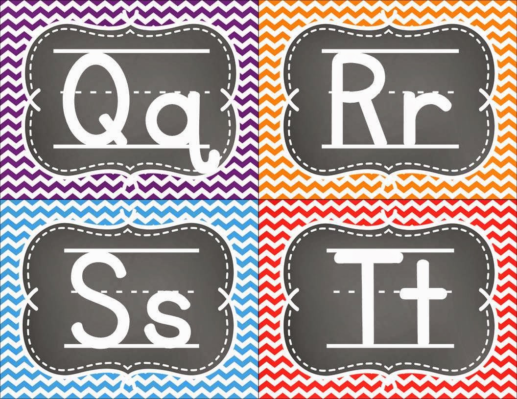 I Heart My Kinder Kids: ABC Word Wall Headers in Chevron & Chalkboard