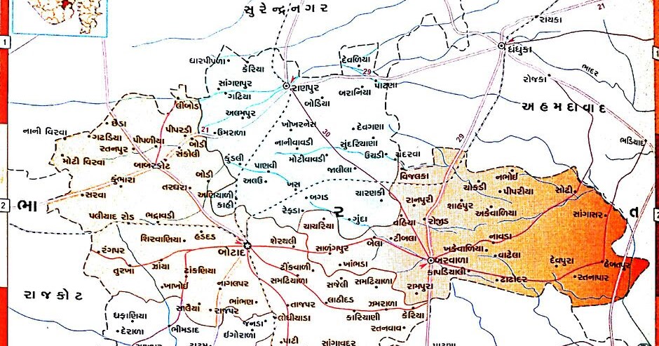 BOTAD DISTRICT NEW MAP IN GUJARATI. - Aapanu Gujarat :: An Official Website