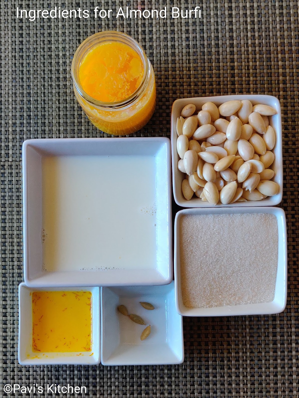 kesar badam burfi recipe | badam katli recipe | almond burfi recipe ...