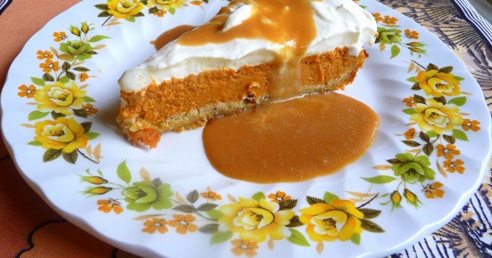 SNOW-CAPPED PUMPKIN PIE WITH CARAMEL SAUCE