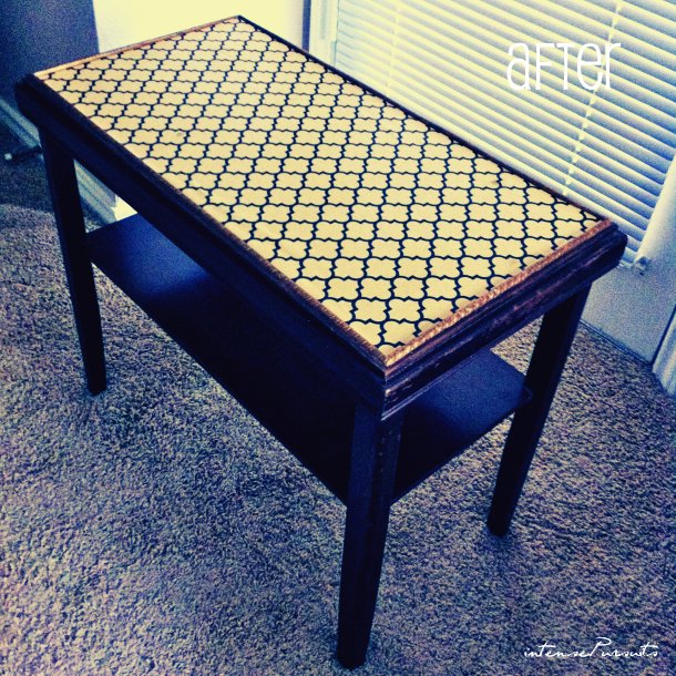 DIY: table top + patterned wrapping paper