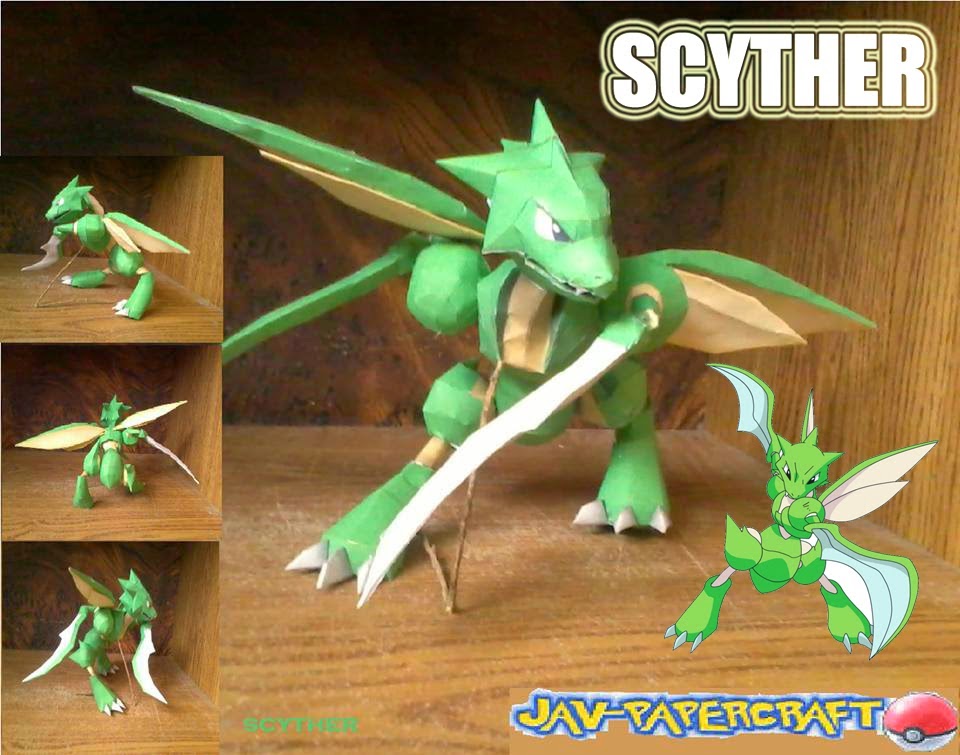 Pokemon Scyther Papercraft | Papercraft Paradise | PaperCrafts | Paper ...