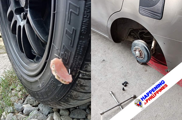 Gulong ng Kotse, Na-flat dahil sa Nasagasaang Pustiso “Pm please para ...