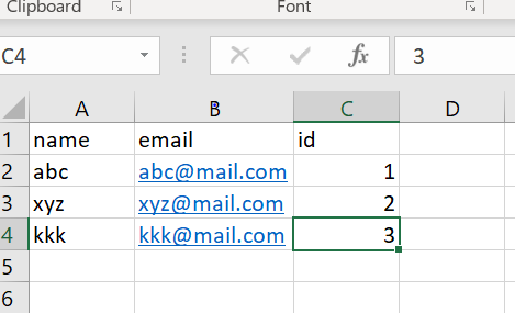 Excel file with list of java object