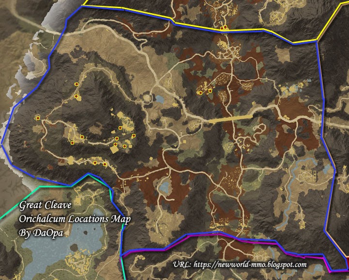 New World: Great Cleave orichalcum map