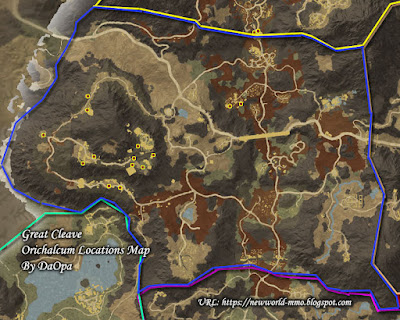 New World: Great Cleave orichalcum map