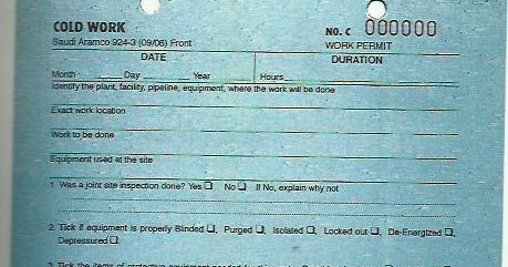 HSE TRAINERS: Saudi Aramco Work Permits Types