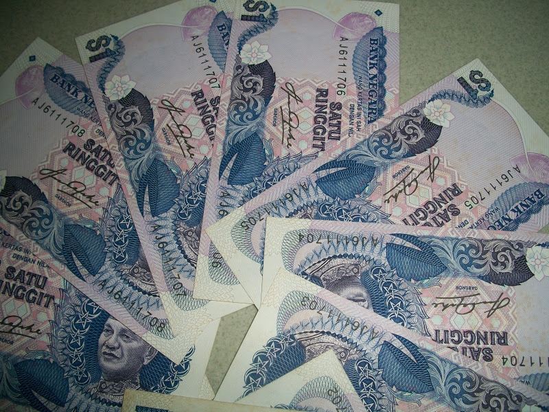 collectible items: UNC Malaysia old RM1 banknotes blind series lot of ...