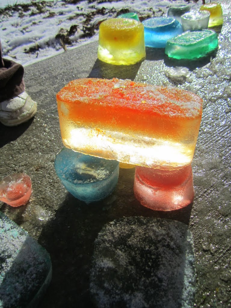 Mommy's Making a Mess: Colored Ice Blocks