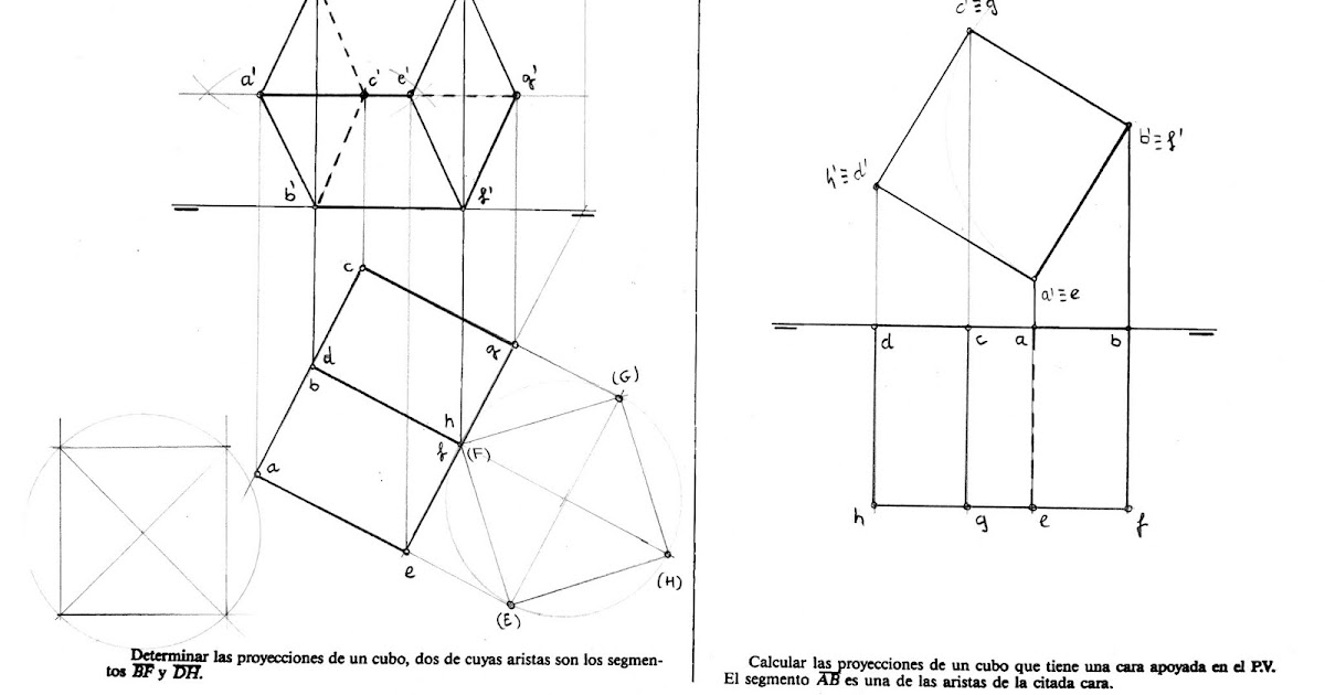 prácticas dibujo técnico: Ejercicio Hexaedro 1