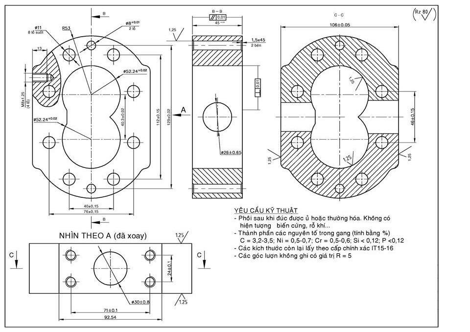 Chia sẻ 15 mẫu bài tập vẽ CAD 2D/3D (Phần 6)