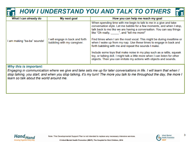 Hand in Hand Developmental Support Plan