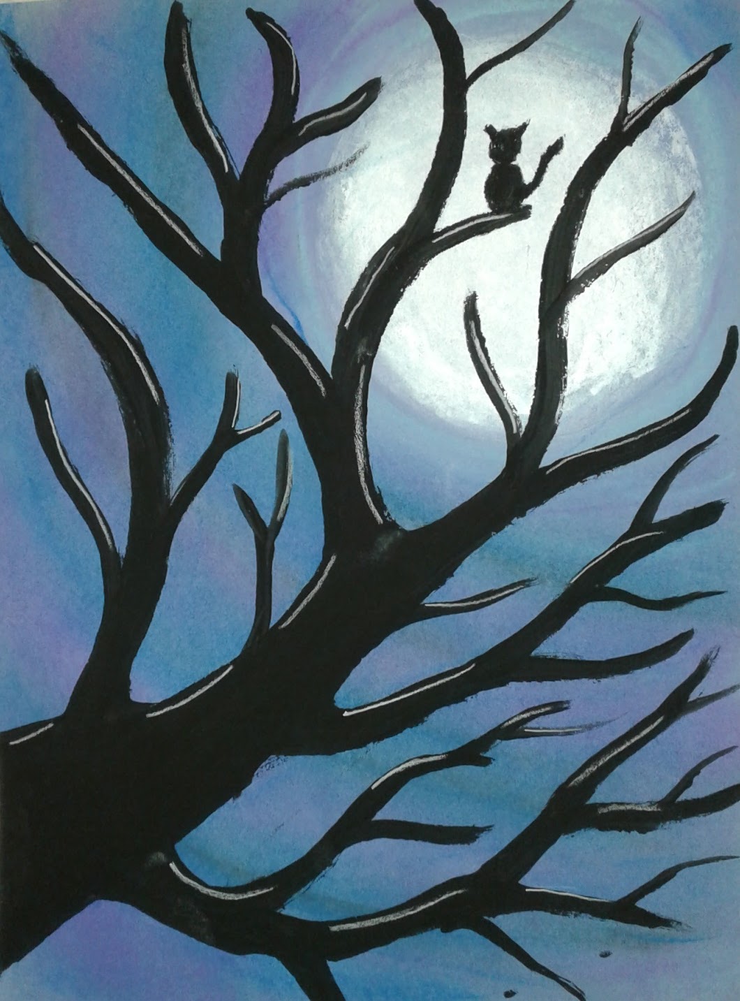 a faithful attempt: Spooky Moonlit Branches