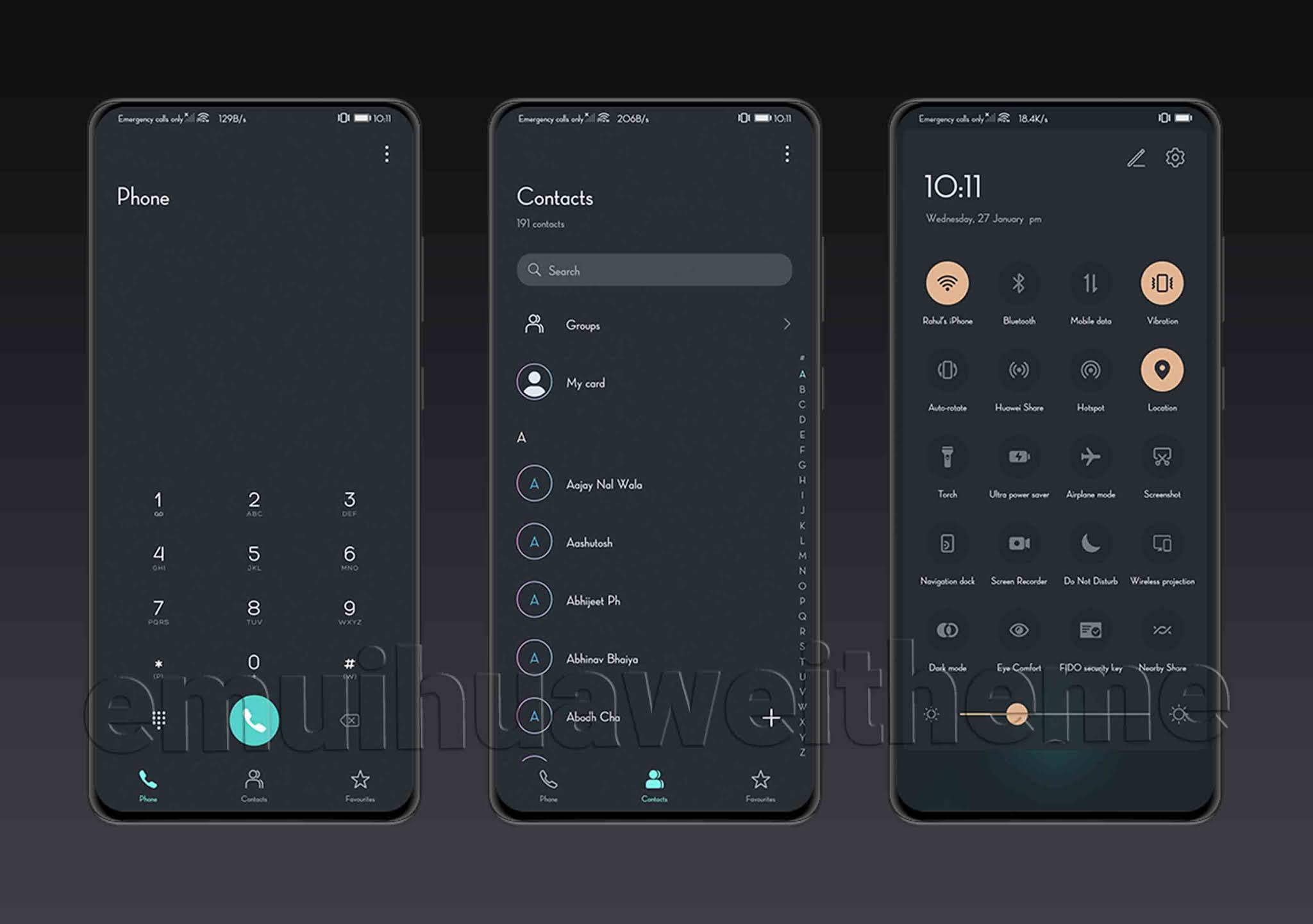 Pure Dark EMUI Theme | A Clean Minimal Dark Theme For Huawei Devices