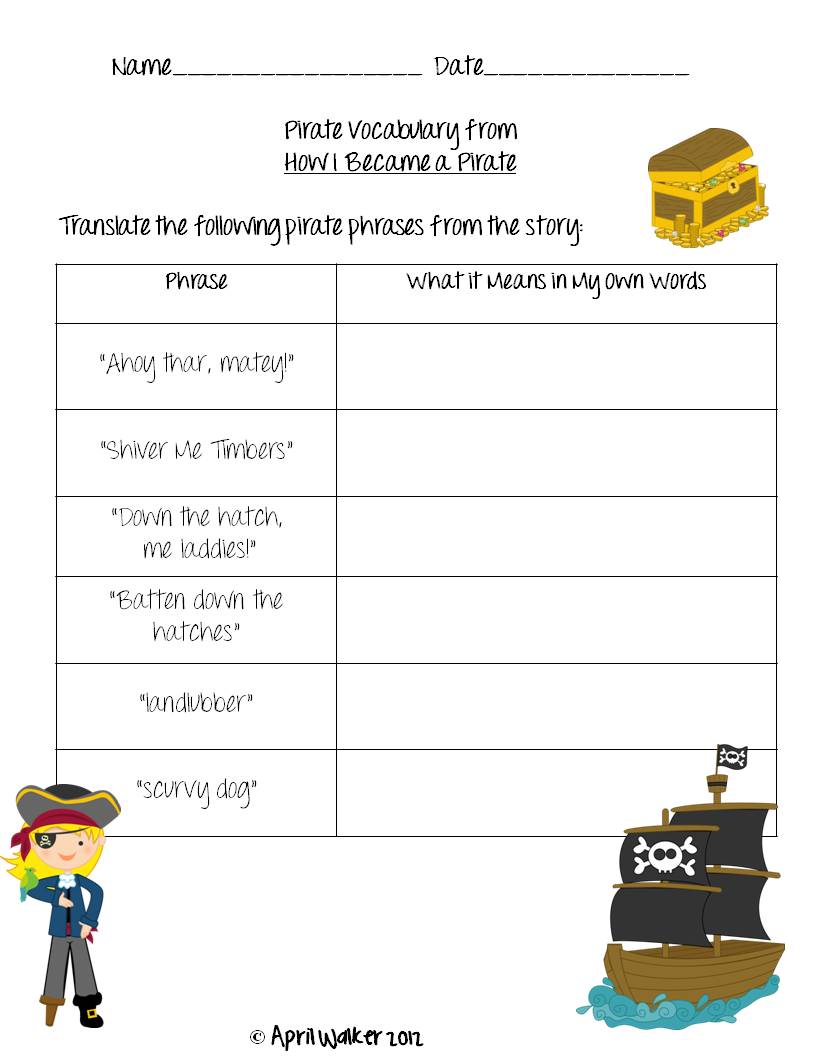 The Idea Backpack: Activities for Talk Like a Pirate Day and the book ...