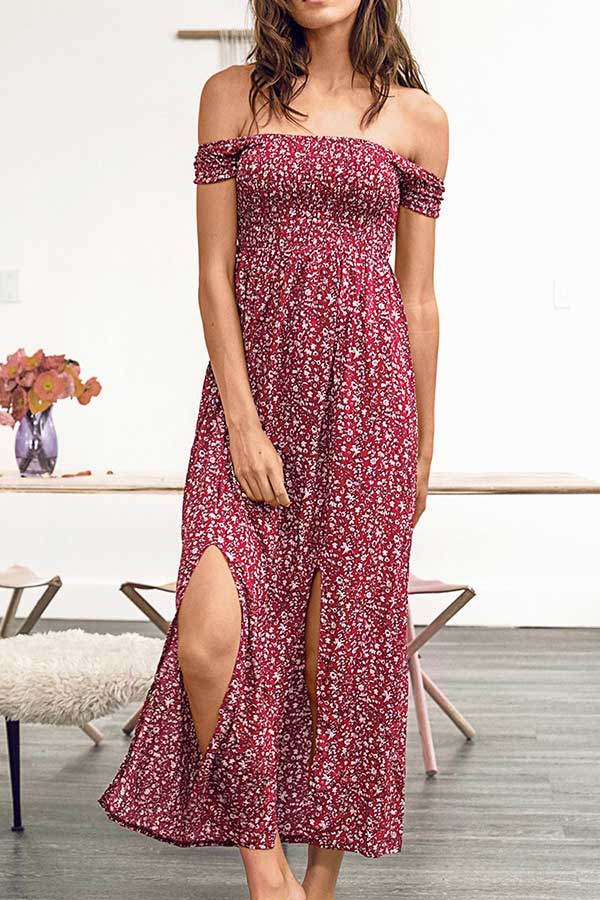 Off Shoulder Floral Dress