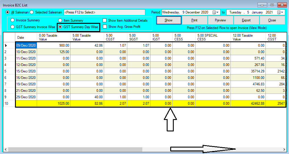 Invoice B2C List Report help Guide