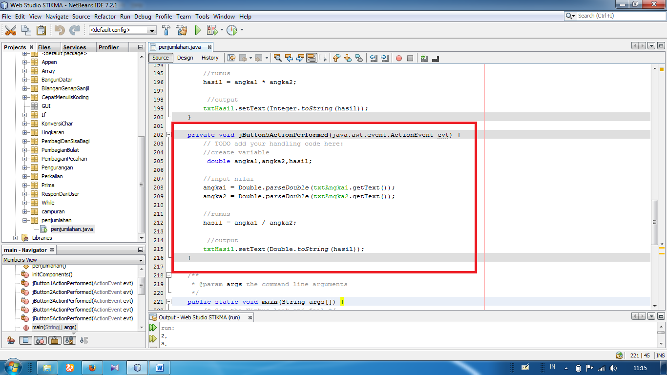 Contoh Program Pembagian Java Netbeans ~ Materi Java Pemula Contoh Program Pembagian Java Netbeans ~ Materi Java Pemula