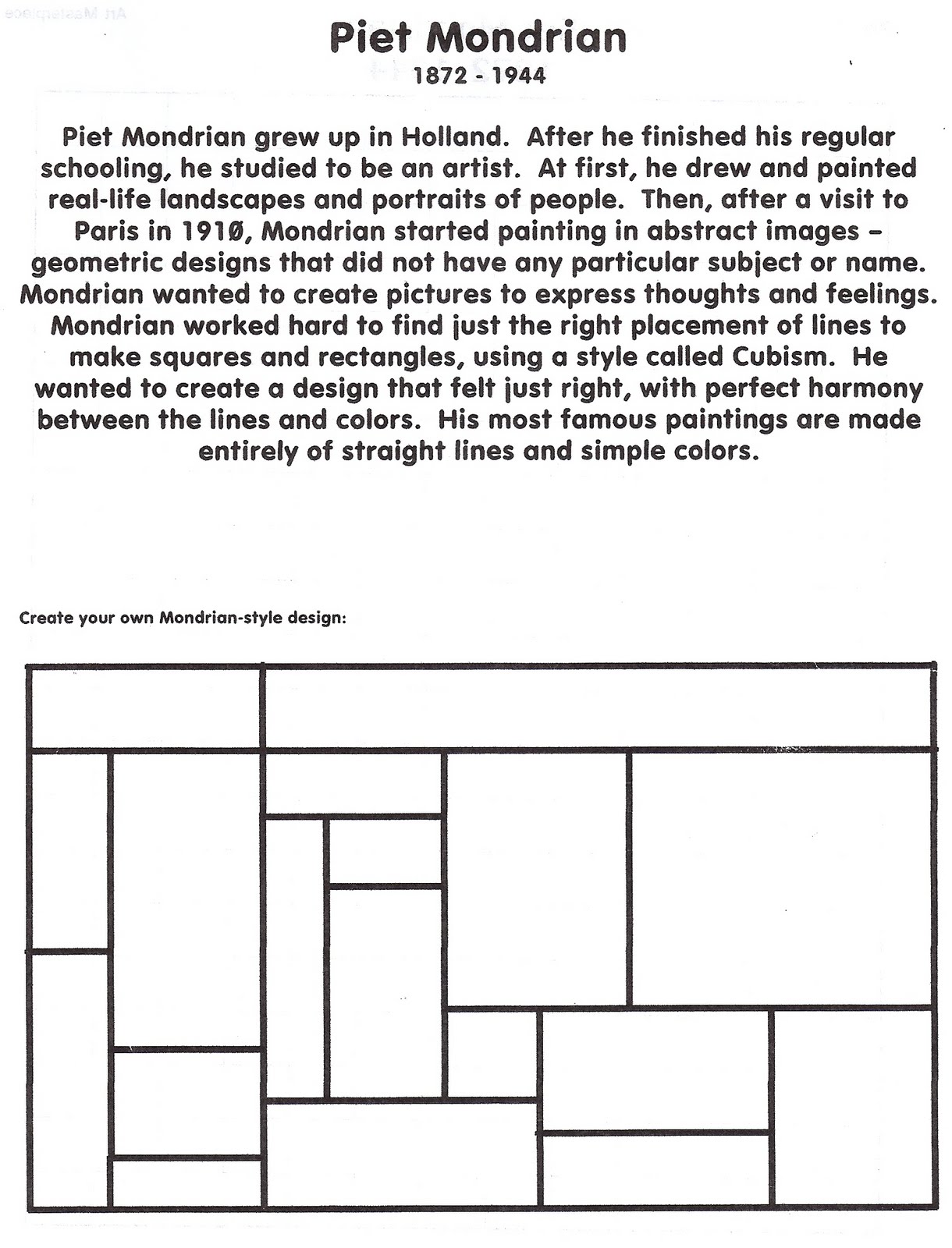 Art Masterpiece: Mondrian