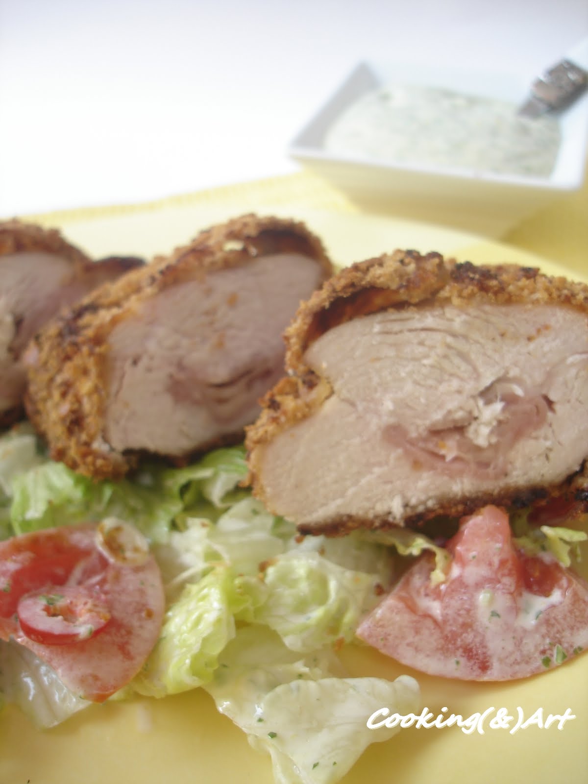 Κοτόπουλο Gordon Bleu στο φούρνο / Chicken Cordon Bleu in oven ...