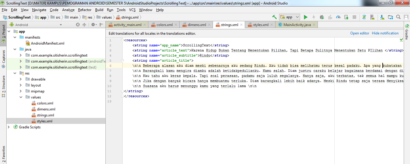 YANG BERAT NGODING, BUKAN RINDU !...: CARA MEMBUAT SCROLLING TEKS ...