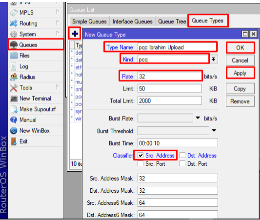 Simple Queue with PCQ pada Mikrotik