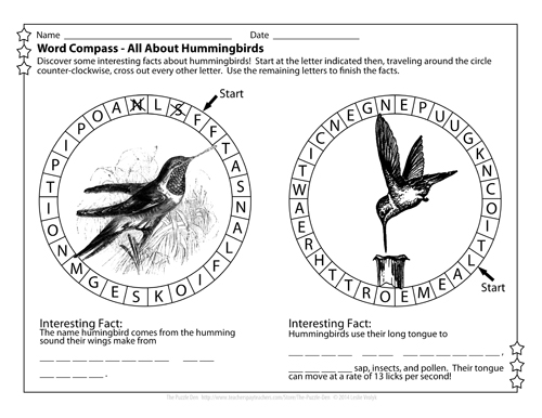 The Puzzle Den: Word Compass Puzzles