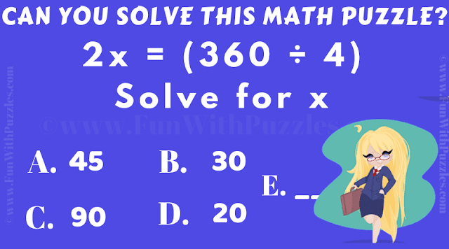 Easy Maths Puzzle for Kids with Answer