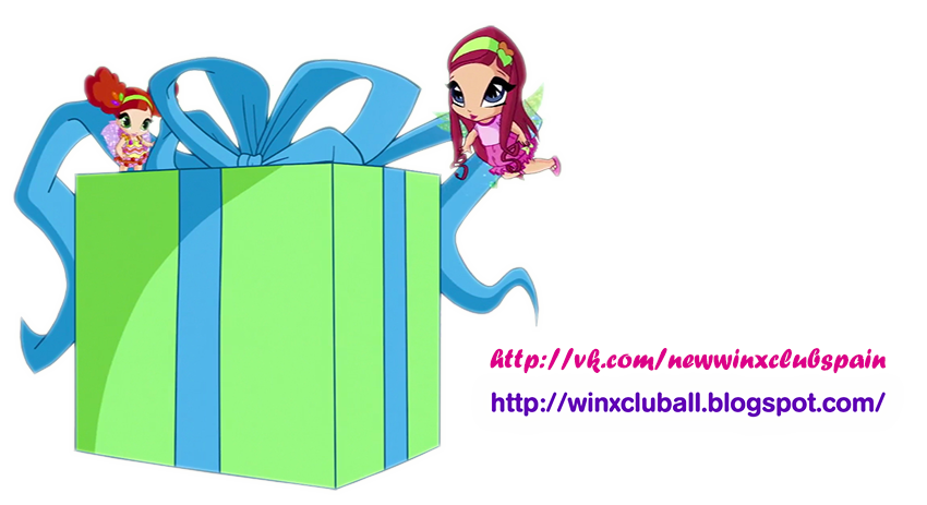 ¡Imagen de Amore y Caramel con un regalo PNG! - Winx Club All