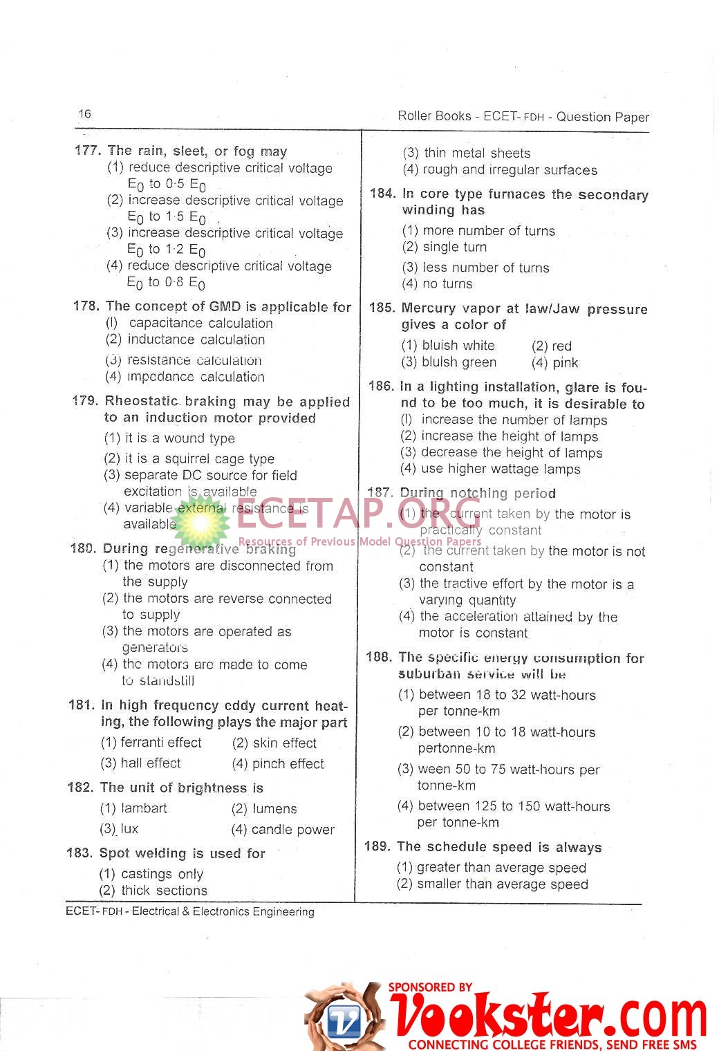 ECETAP - 2016, Previous, Model Papers, Question Papers EEE,ECE,SCE ...