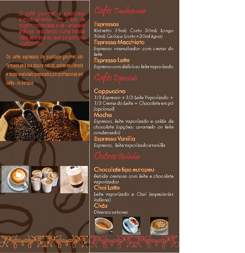 Coffeeville: Carta de Cafés