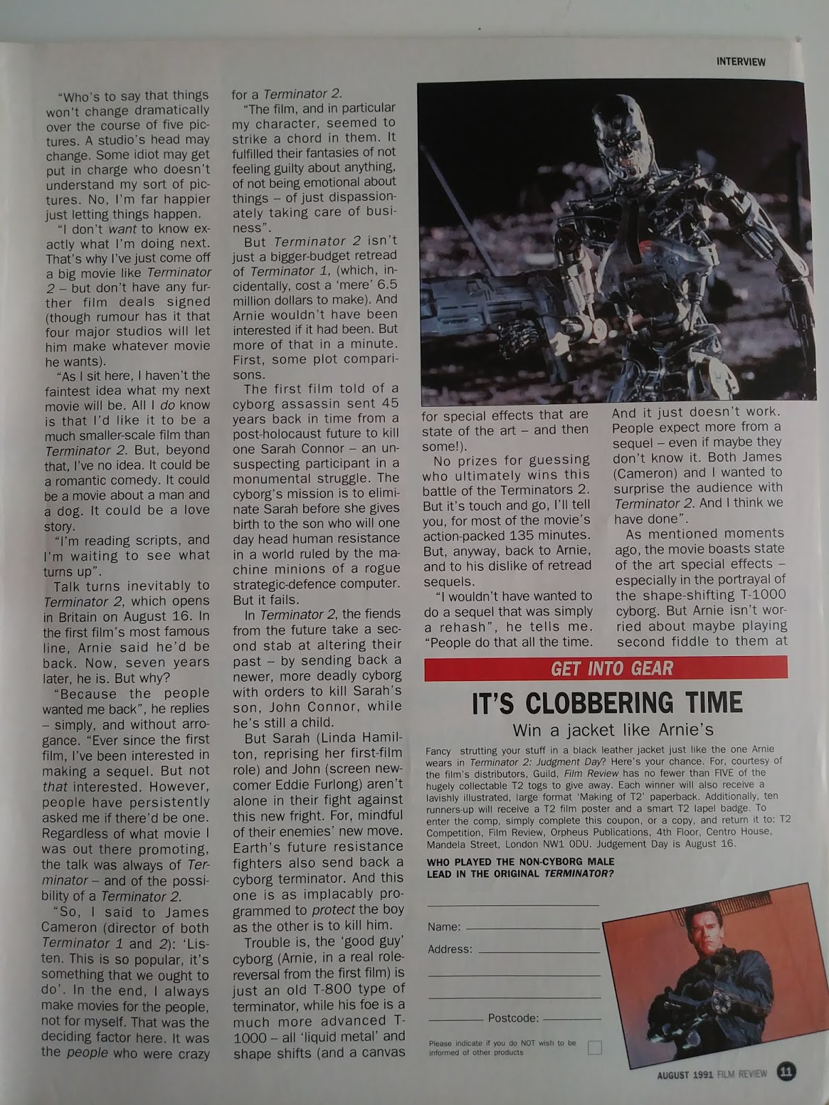 Vintage Magazine Collection: Film Review Magazine, August 1991