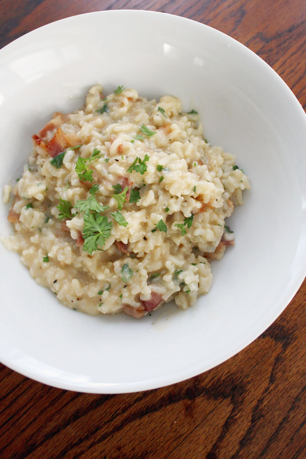 Bacon and Parmesan Risotto - Han Can Cook