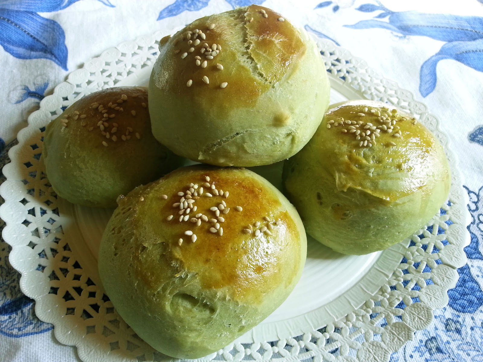 Homemade Green Tea Buns