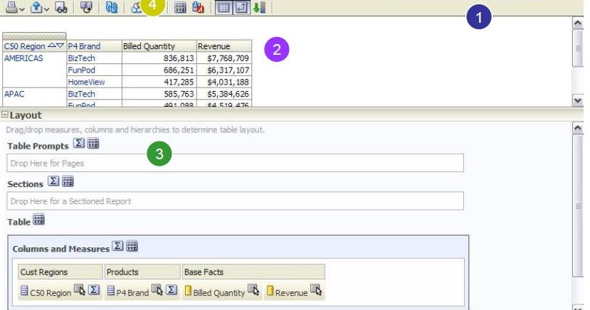 Editing the Table View in OBIEE 12c