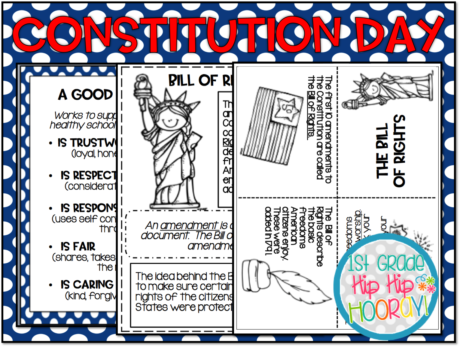 1st Grade Hip Hip Hooray!: Constitution Day and Citizenship Activities ...