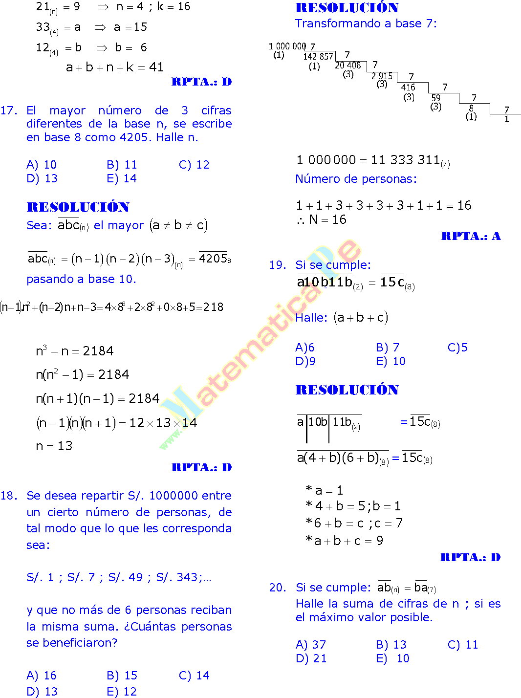 NUMERACIÓN EJERCICIOS RESUELTOS DE ARITMÉTICA PREUNIVERSITARIA EN PDF