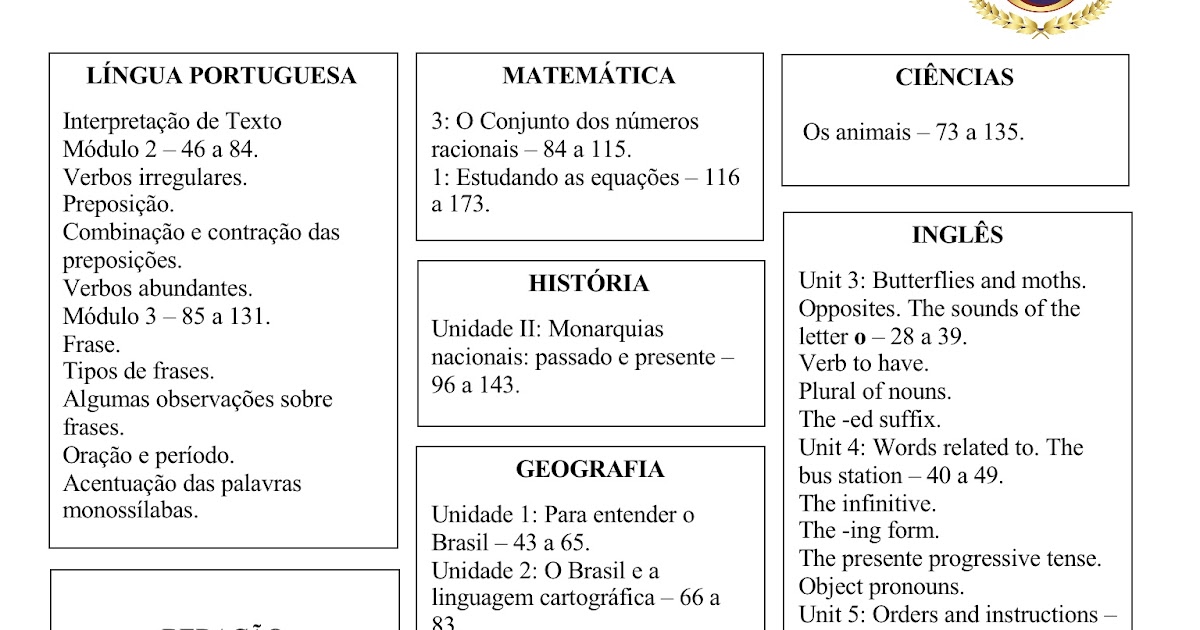 CONTEÚDO PROGRÁMATICO - 7º ANO/ ENSINO FUNDAMENTAL- 2º BIMESTRE