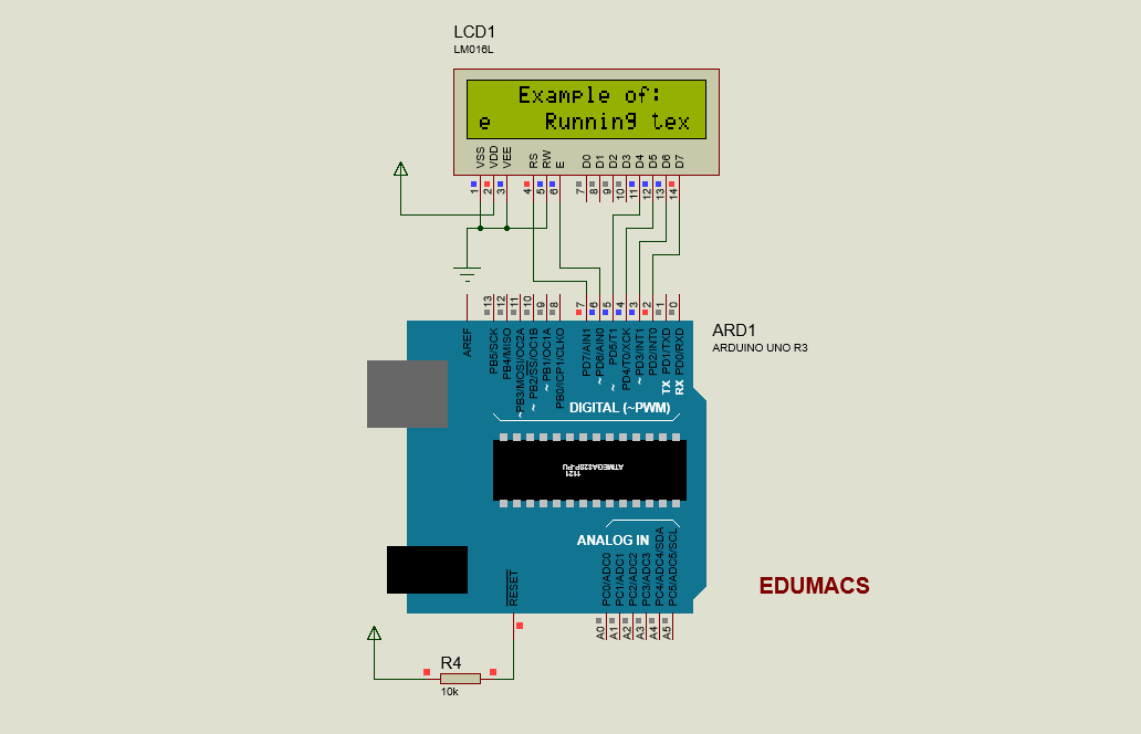 Running Text With Lcd 16x2 Using Arduino Uno Electronic Circuit Vrogue