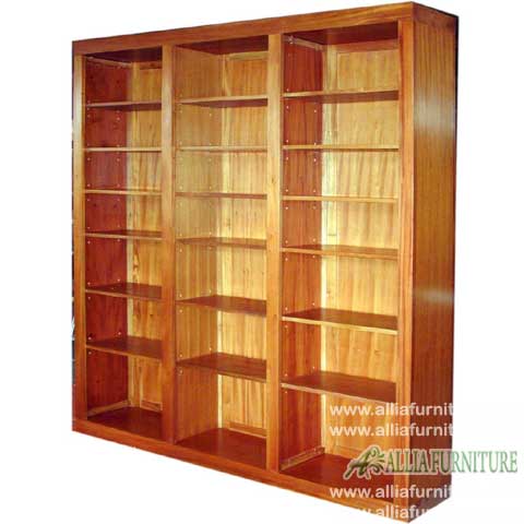 Lemari rak buku kayu jati model locker - Allia Furniture