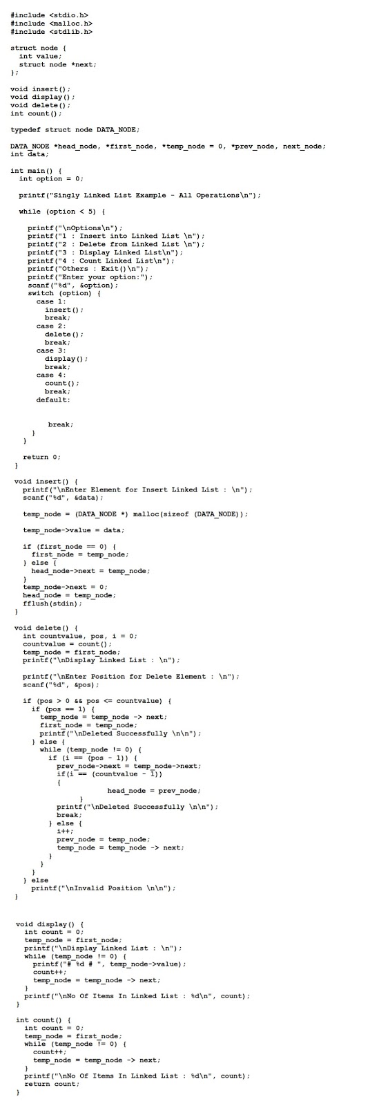 Data structures using C: LabCycle