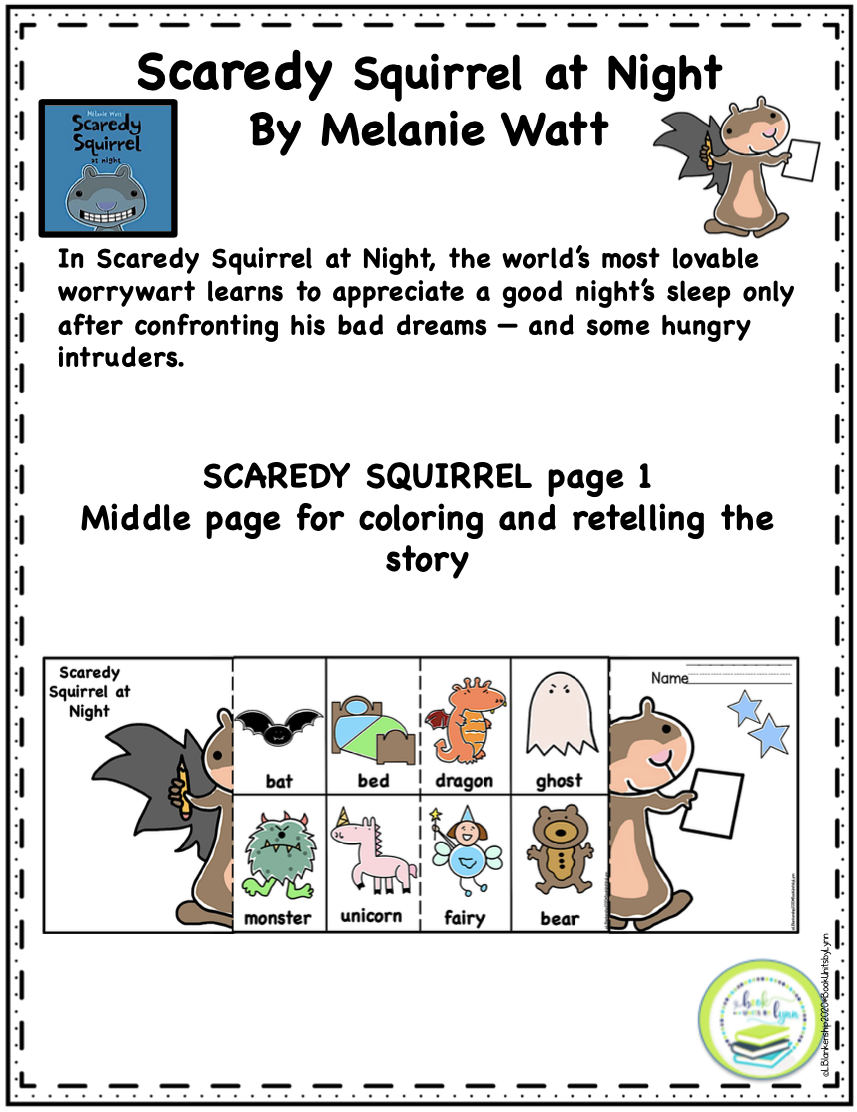 SCAREDY SQUIRREL AT NIGHT BOOK CRAFT ~ Book Units by Lynn