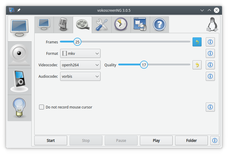 برنامج Vokoscreen-NG تصوير الشاشة في لينكس وويندوز