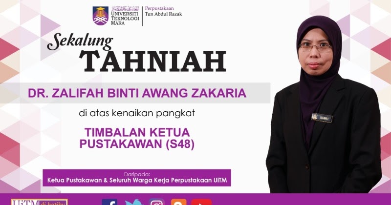 Ucapan Tahniah Kenaikan Pangkat - Dr. Zalifah Awang Zakaria ...