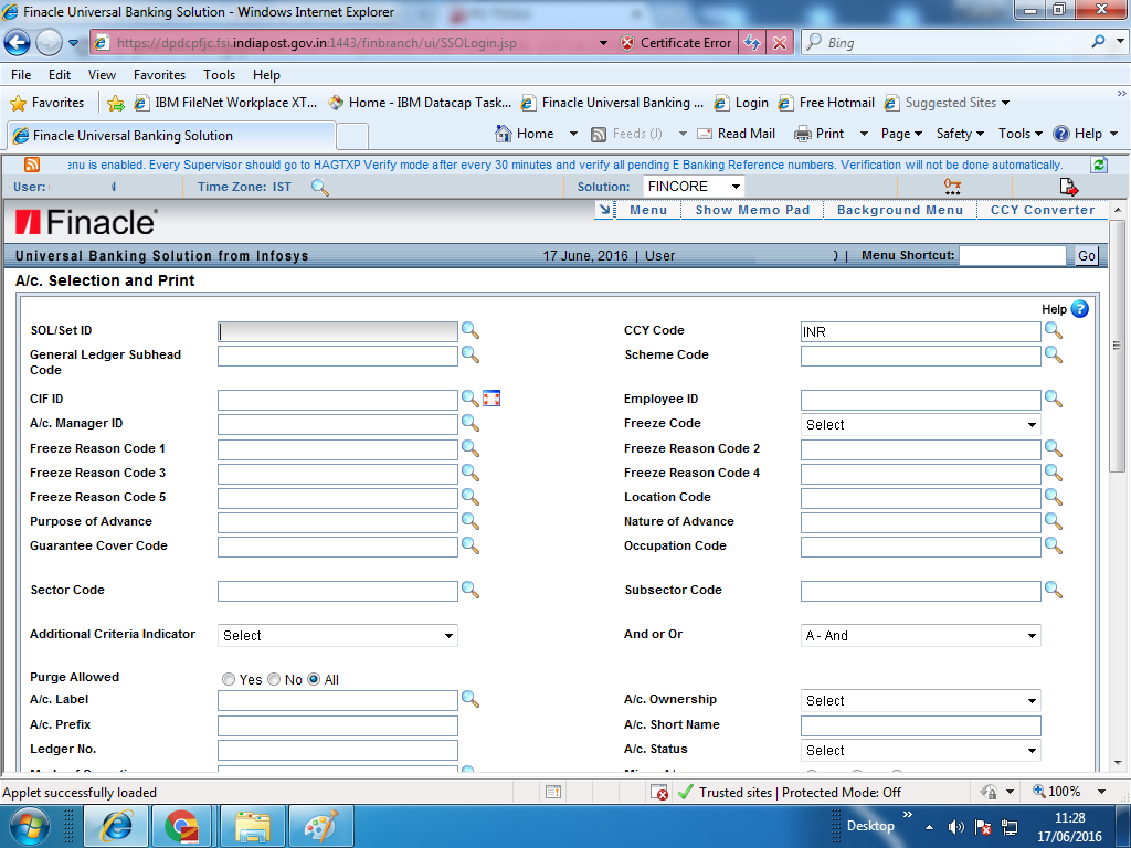 Procedure to Inquire teller cash balance of Sub office tellers in HO in ...