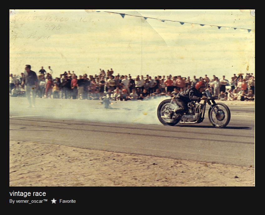MOTORCYCLE 74: Vintage drag racing