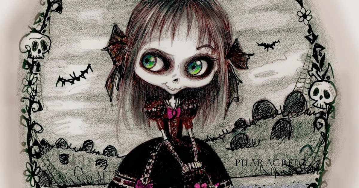 Gothic Sweet art Studios : Gothic Skeleton Girl - Illustrations - cartoons