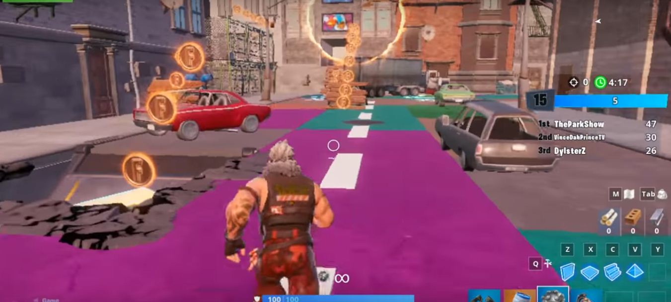 Fortnite: Change Color of Tiles and Dance Between Trucks Guide