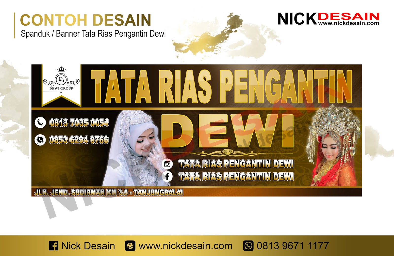 Contoh Desain banner Spanduk Warna Gold / Emas - Percetakan ...